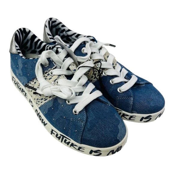 Desigual | Shoes | New Desigual X Disney Future Now Blue Denim Lace ...